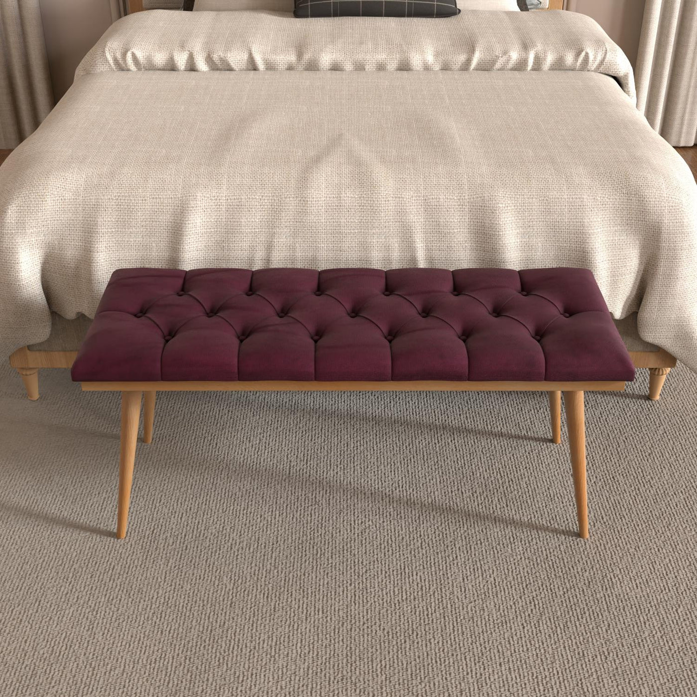 Bimossa Z20 Arden Ahşap Bench / Bank Ahşap-Bordo